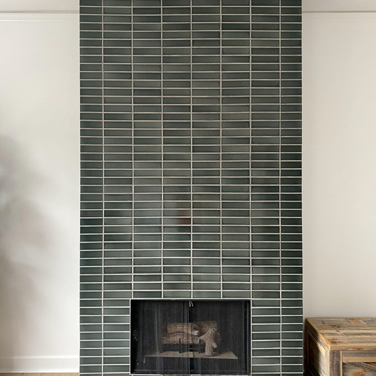 Dark Green Handmade Fireplace Tiles | Fireclay Tile