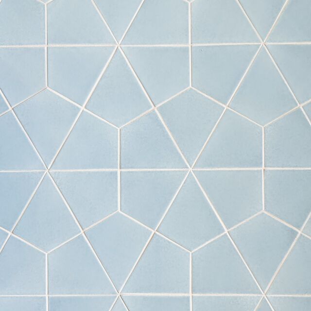 Hexite Bathroom Floor Tiles in Crater Lake | Fireclay Tile