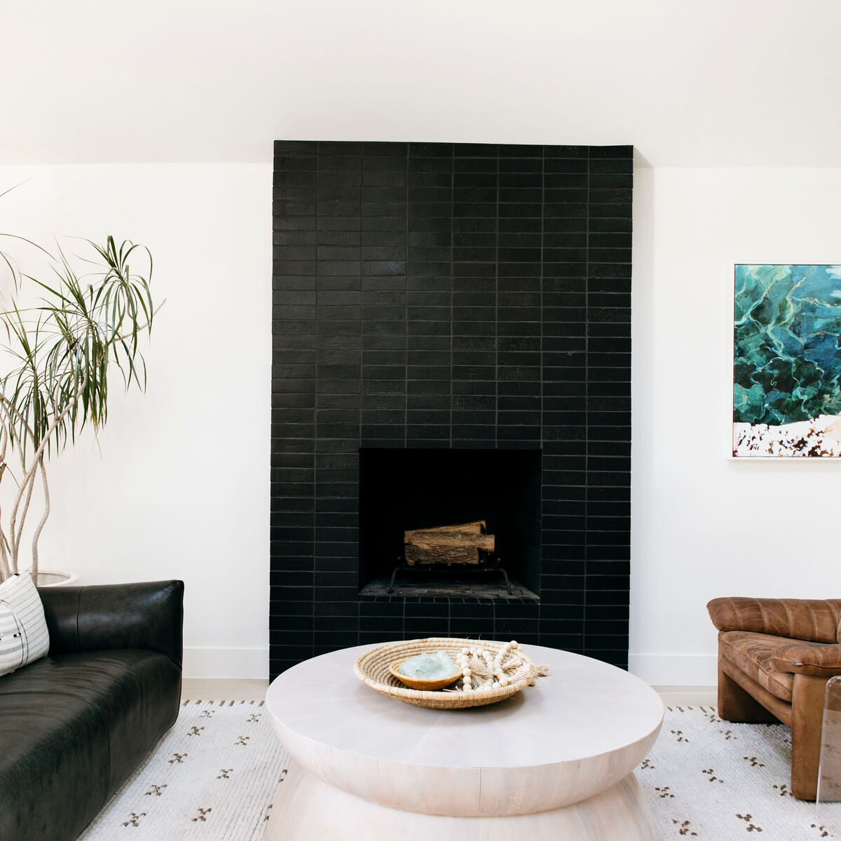 Kim Wolfe Design: Black Brick Fireplace | Fireclay Tile