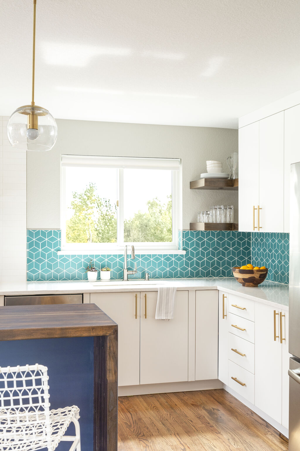 Small Diamond Blue Kitchen Tiles | Fireclay Tile