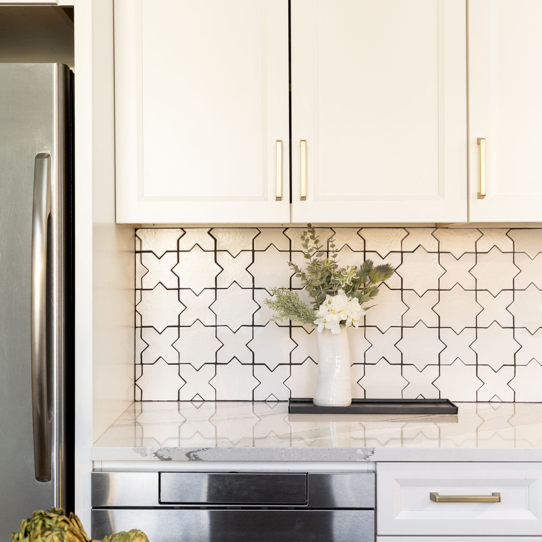 Starry White Patterned Kitchen Tiles | Fireclay Tile
