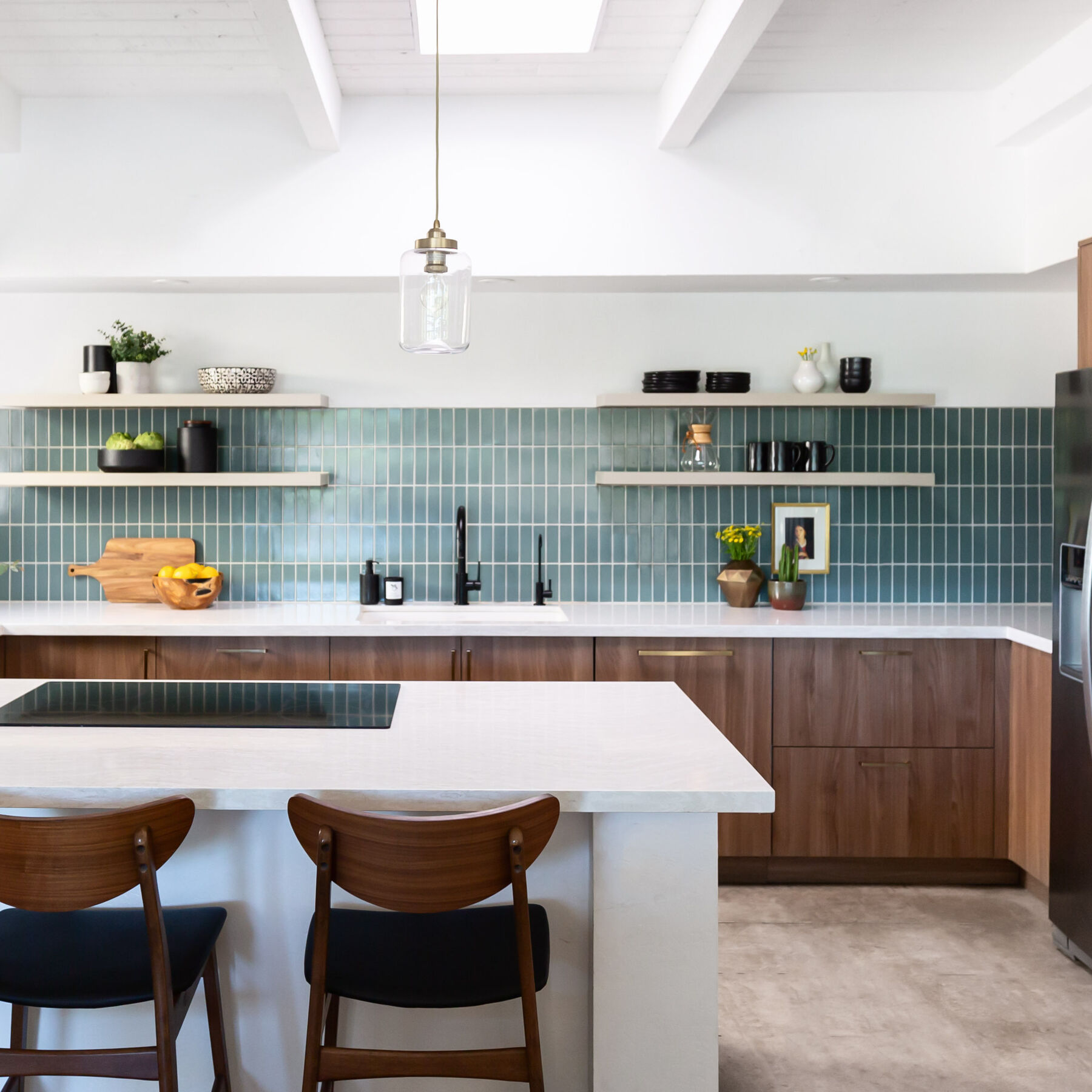 Contemporary Green-Blue Kitchen Tiles | Fireclay Tile