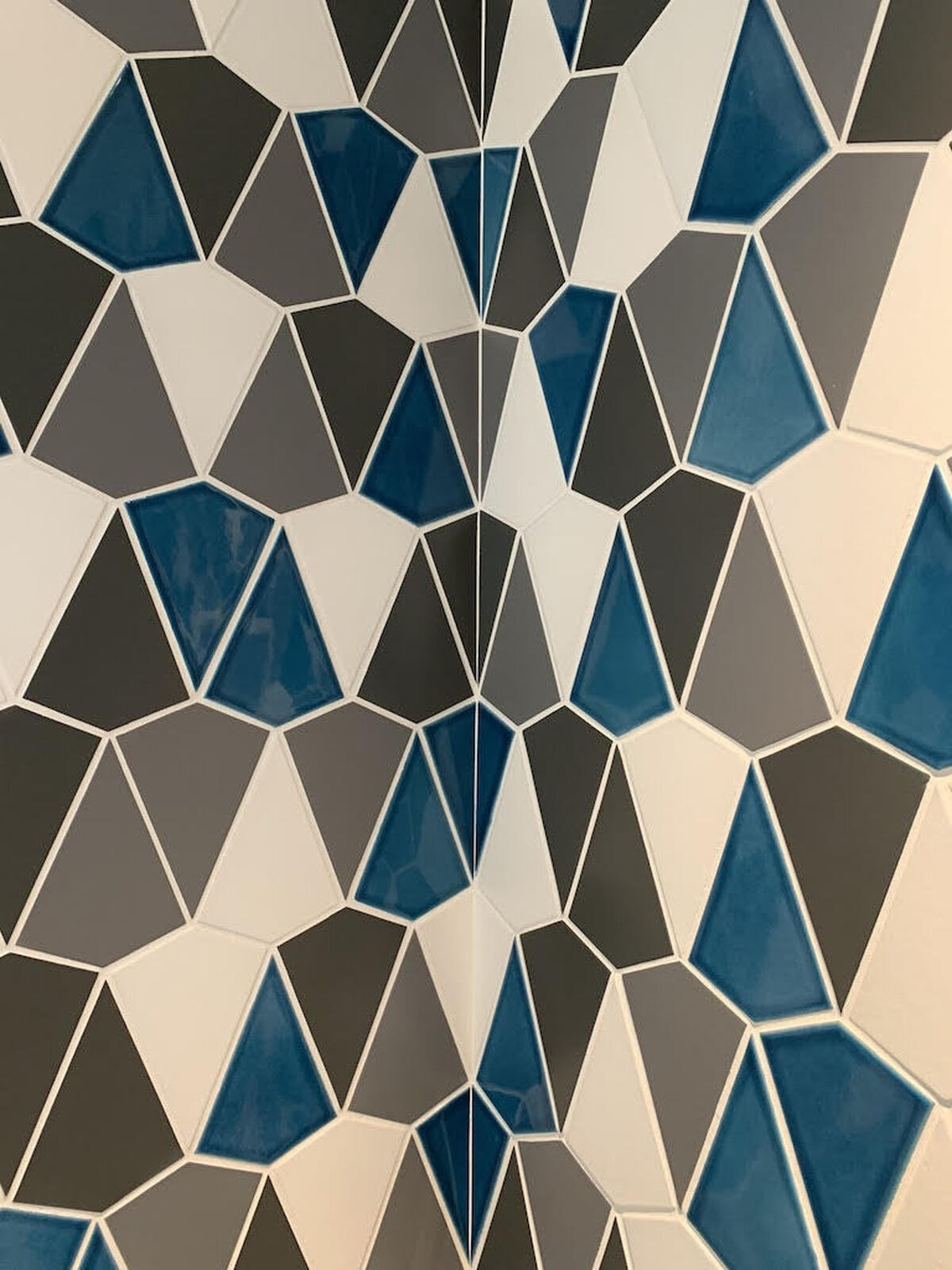 Blended Blue Shower Wall Tile in Kite Pattern | Fireclay Tile