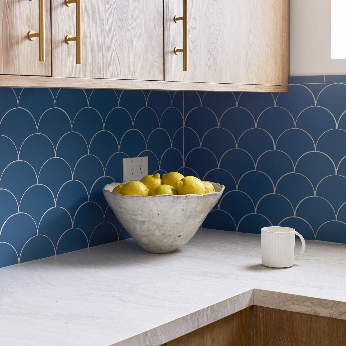 Blue Scalloped Tile for Eclectic Kitchen | Fireclay Tile