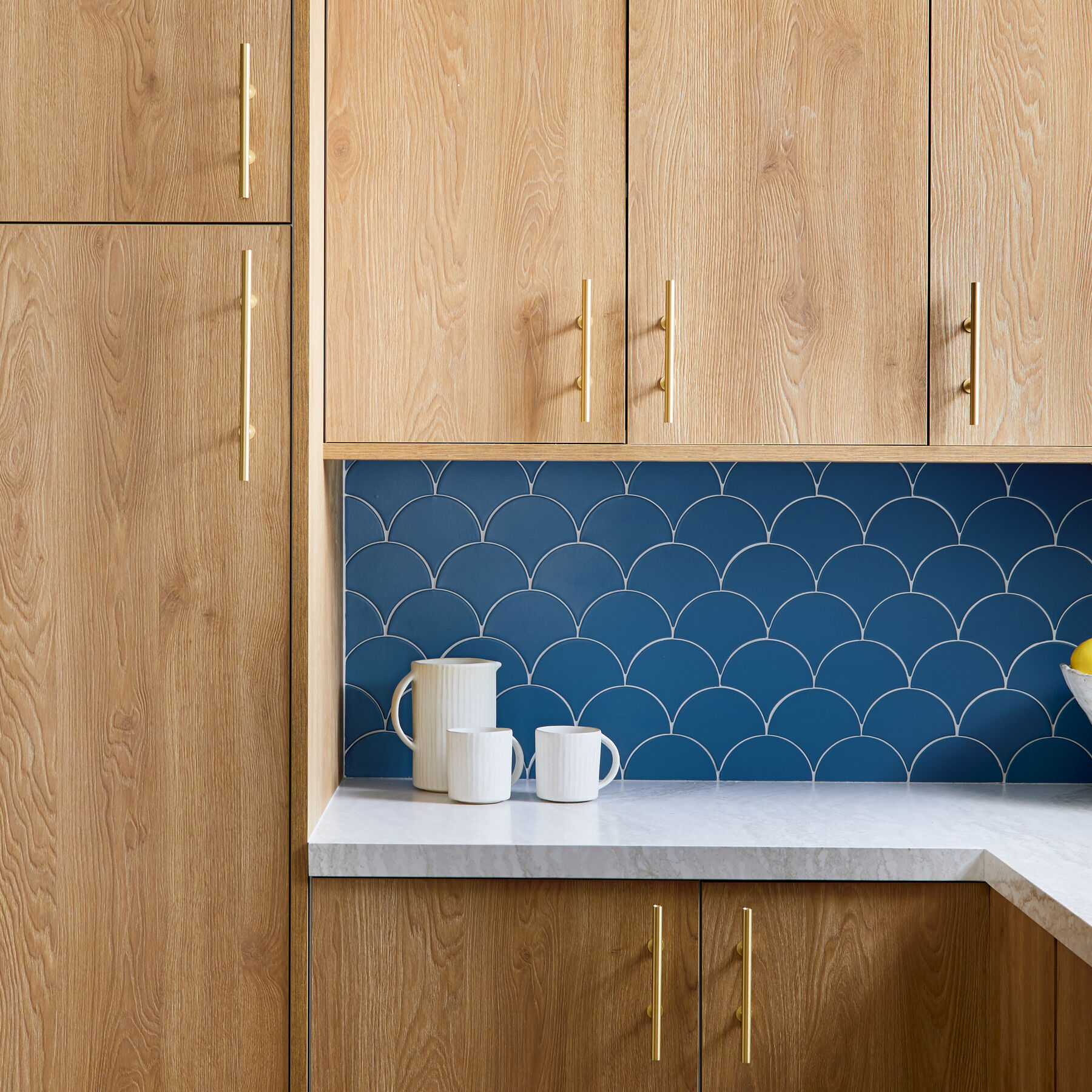 Blue Scalloped Tile for Eclectic Kitchen | Fireclay Tile