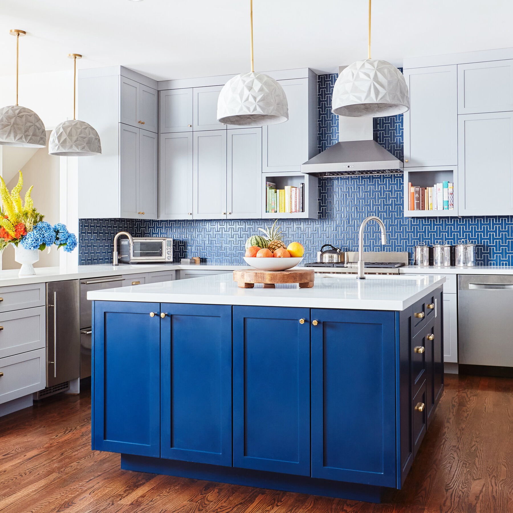 Noz Design: Patterned Blue Tile Kitchen | Fireclay Tile