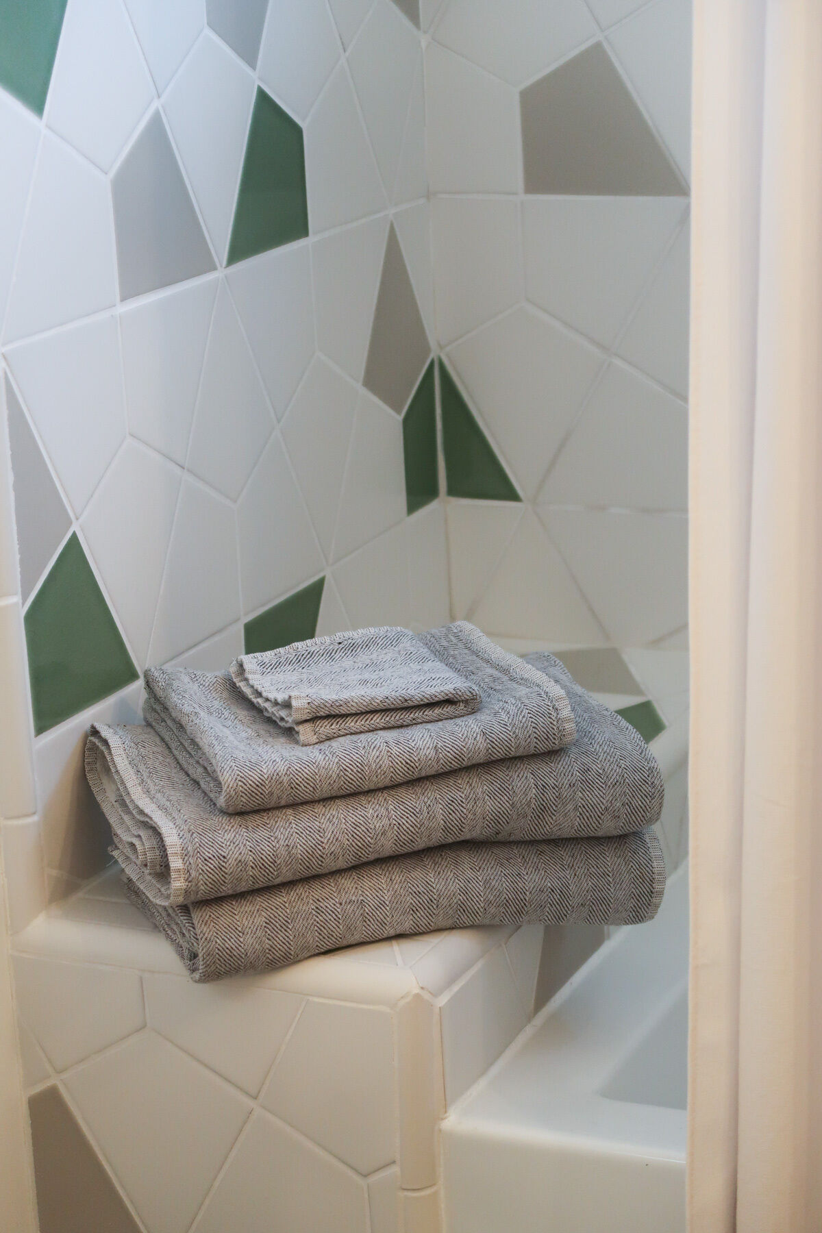Kelp Hexite Bathroom | Fireclay Tile | Fireclay Tile