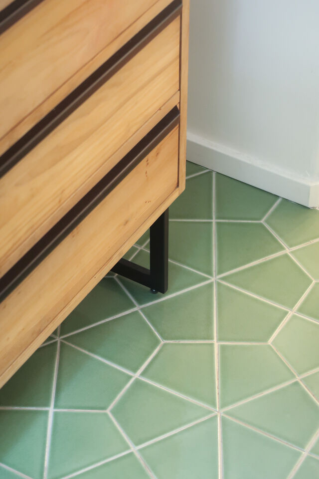 Kelp Hexite Bathroom | Fireclay Tile | Fireclay Tile