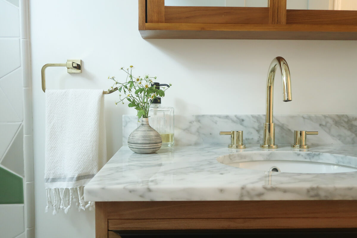 Kelp Hexite Bathroom | Fireclay Tile | Fireclay Tile