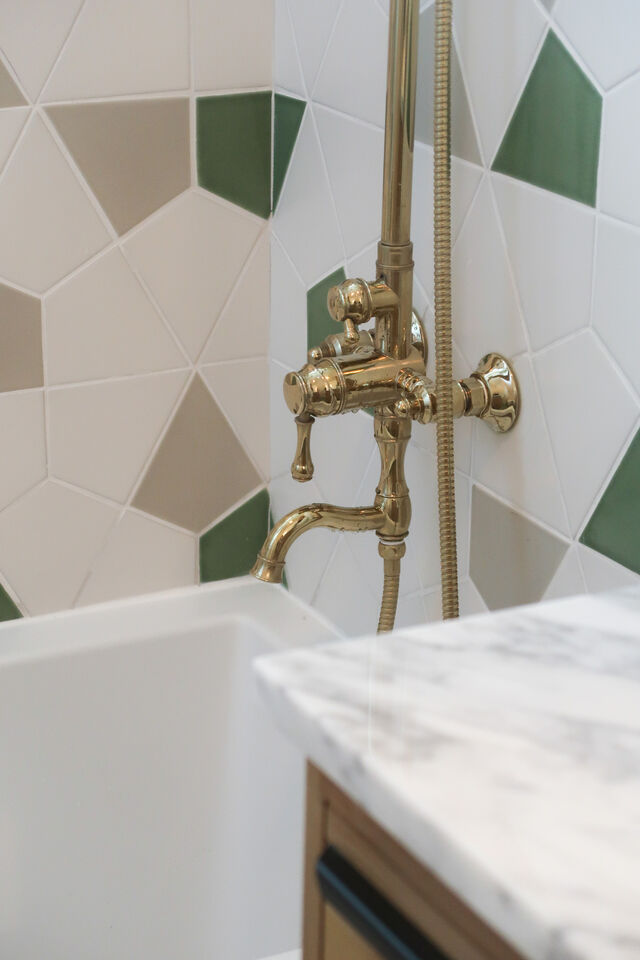 Kelp Hexite Bathroom | Fireclay Tile | Fireclay Tile