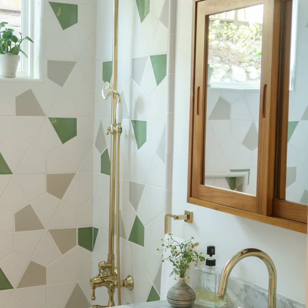 Kelp Hexite Bathroom | Fireclay Tile | Fireclay Tile