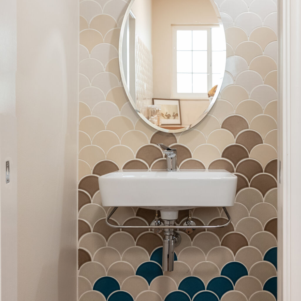 Ogee Drop Tile Laundry and Powder Room | Fireclay Tile