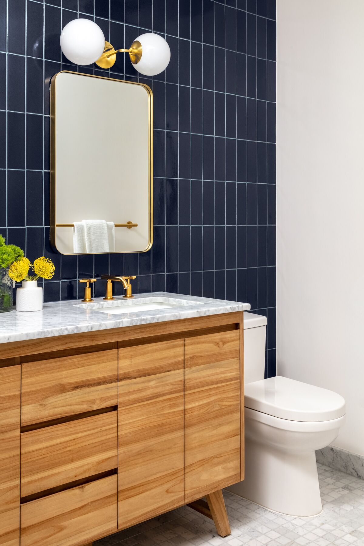 Lyons Studio Navy Blue Tile Bathroom | Fireclay Tile