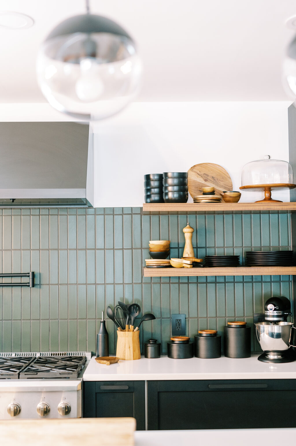 Hunter Green Contemporary Kitchen Backsplash | Fireclay Tile