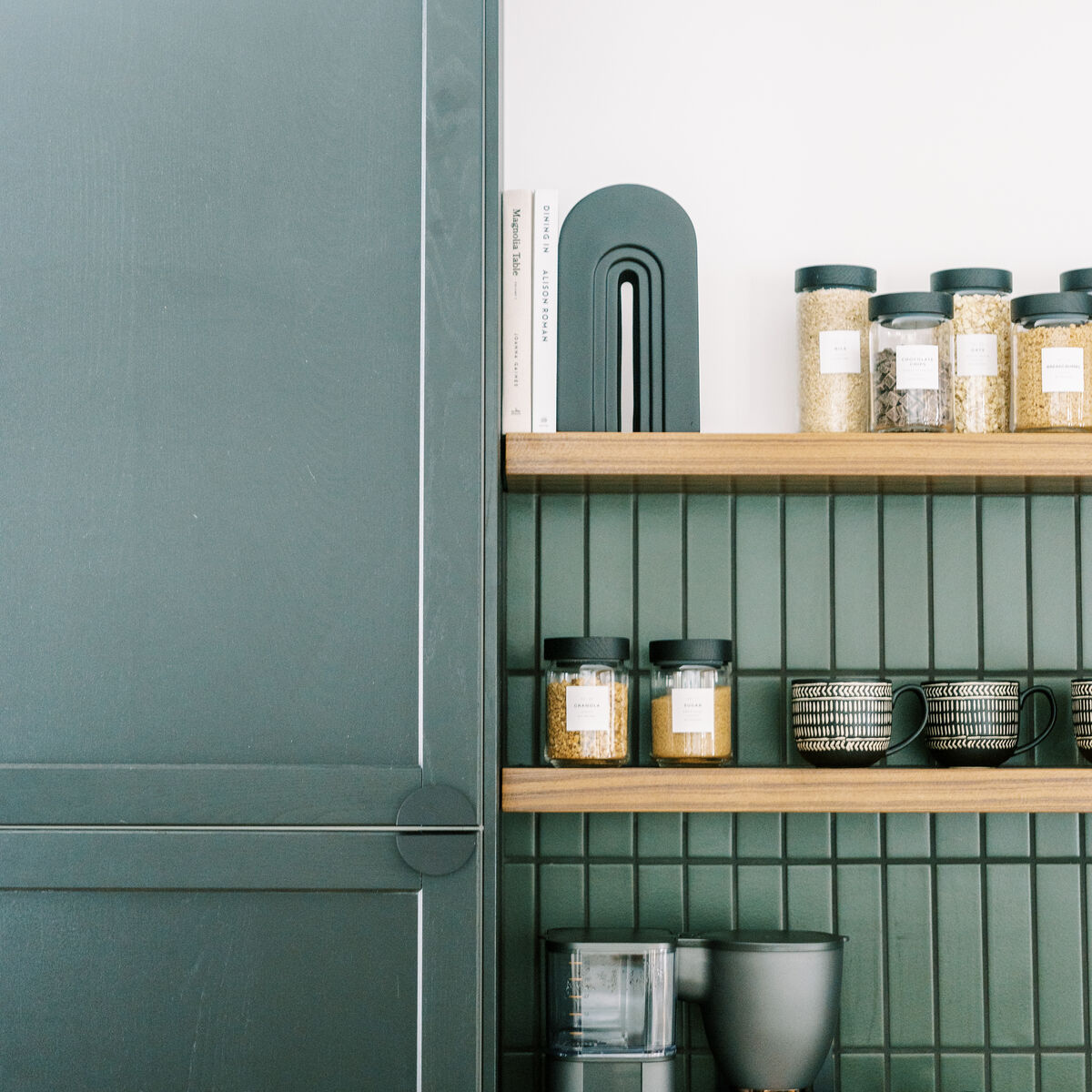Hunter Green Contemporary Kitchen Backsplash | Fireclay Tile