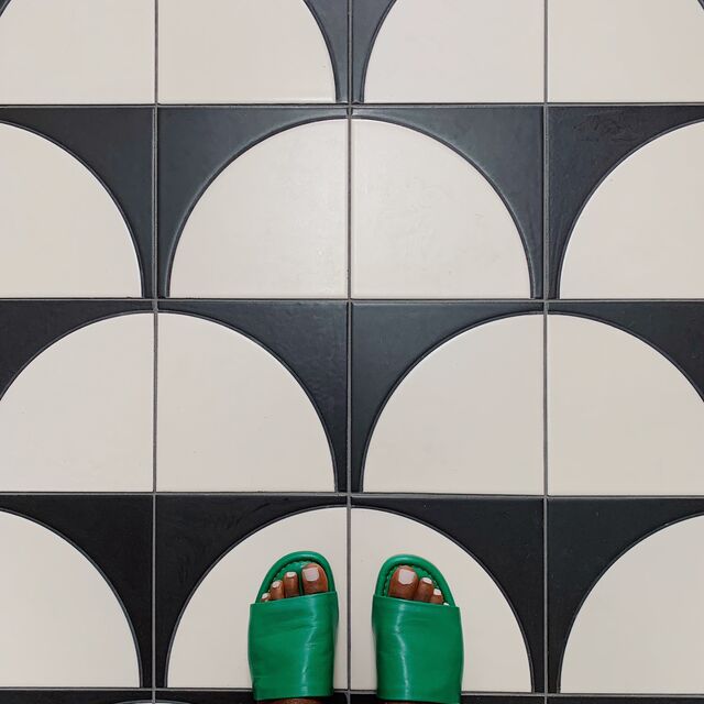 Custom Hand Painted Basalt and Halite Kitchen Floor… | Fireclay Tile