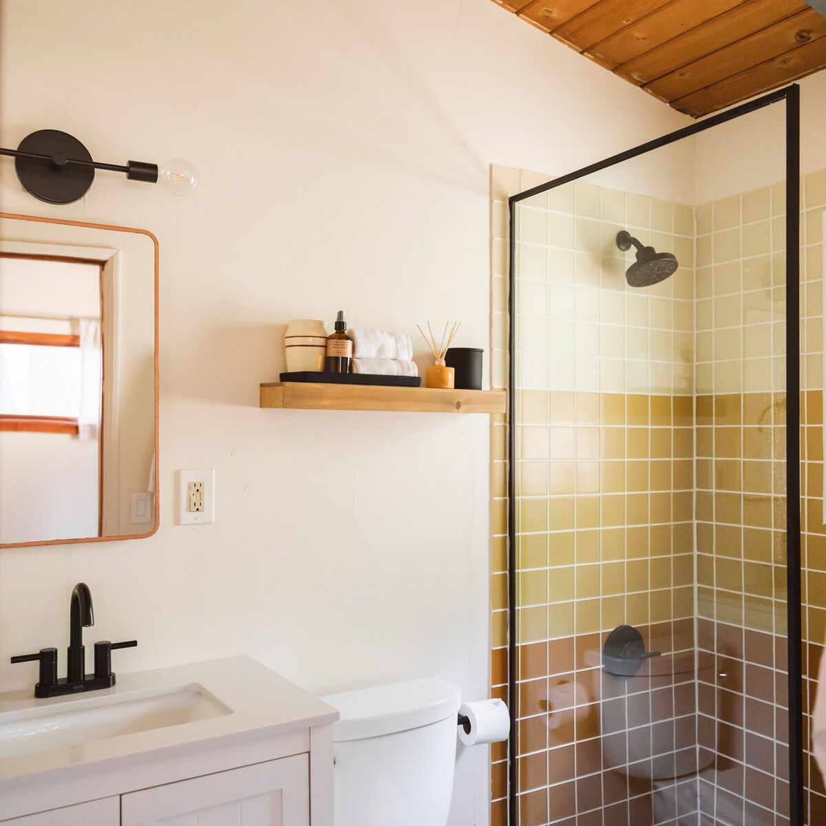 Harvest Moon Chalet Modern Glass Tile Shower | Fireclay Tile