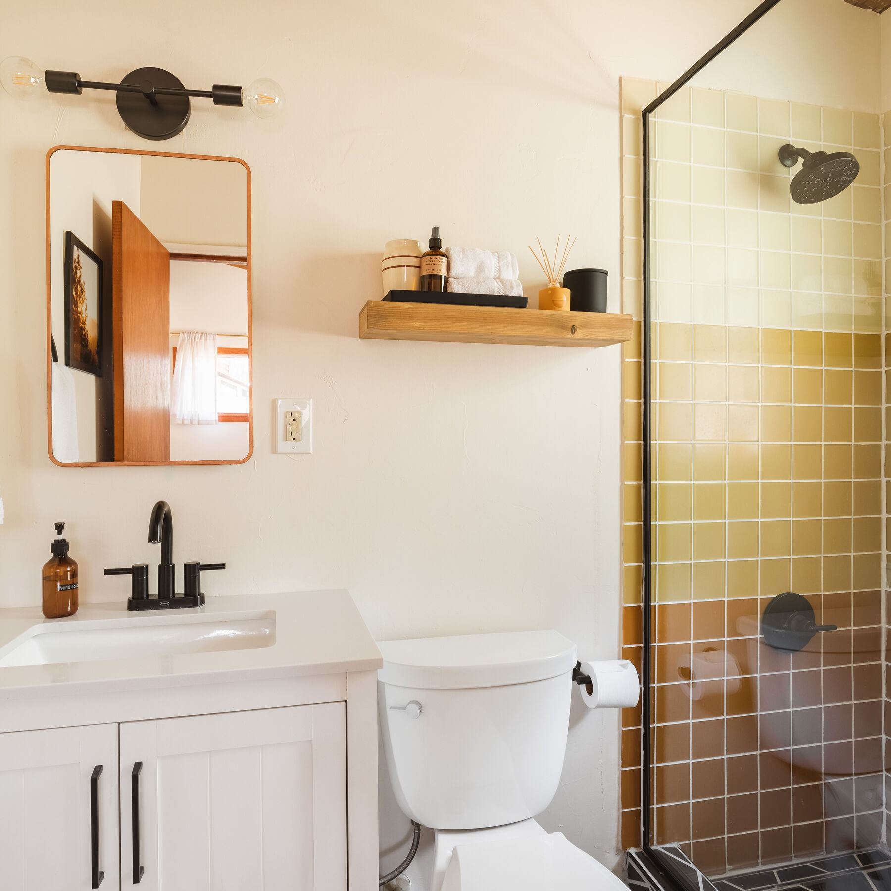 Harvest Moon Chalet Modern Glass Tile Shower | Fireclay Tile