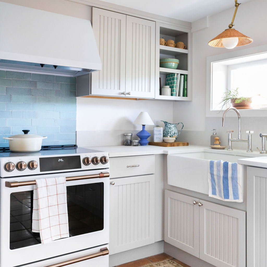 Pale Blue Brick Backsplash by Cassandra LaValle | Fireclay Tile
