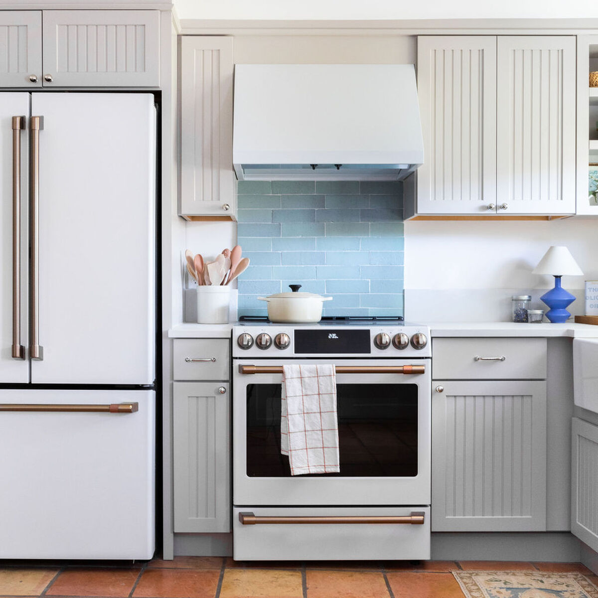 Pale Blue Brick Backsplash by Cassandra LaValle | Fireclay Tile