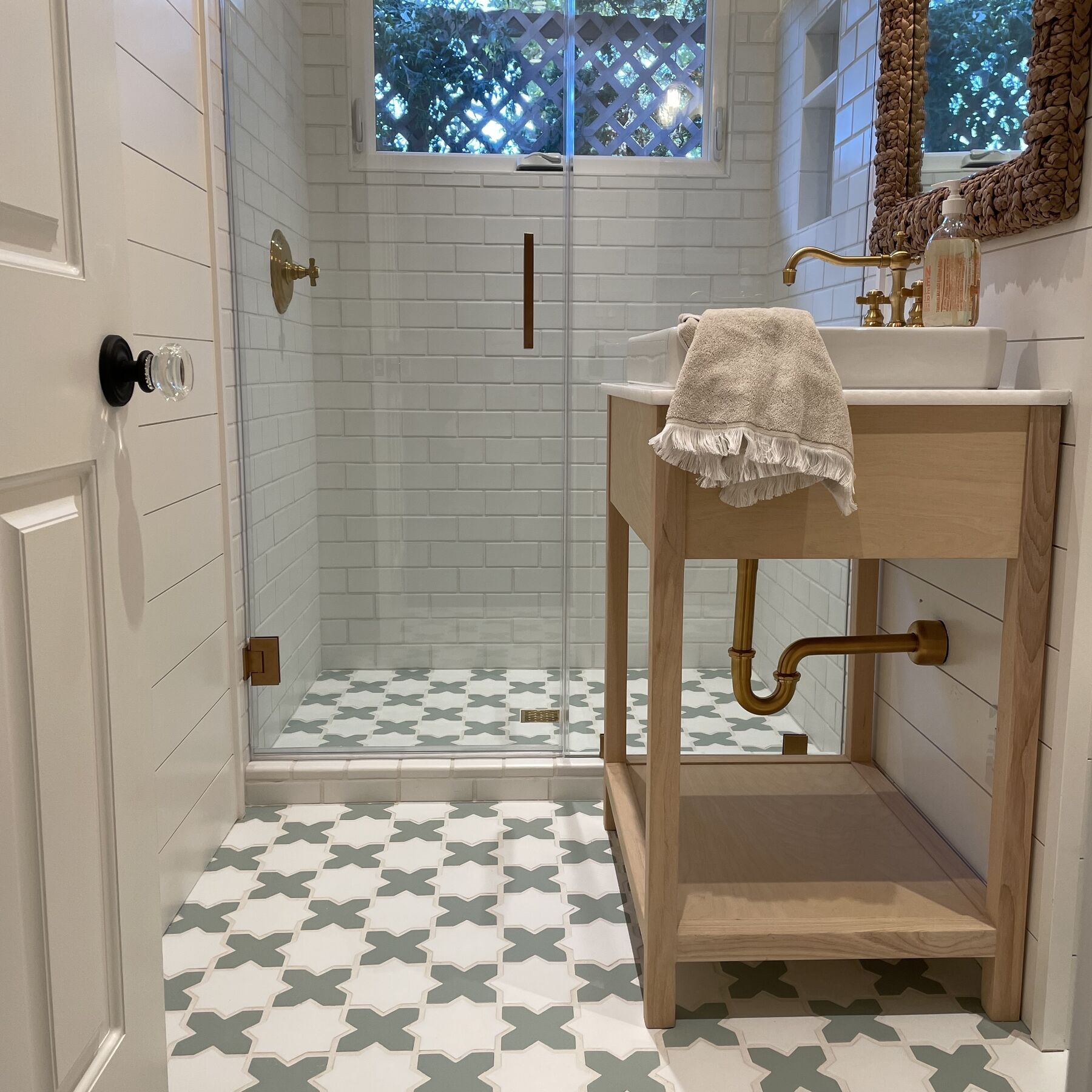 Stephanie Feinerman Star and Cross Bathroom Floor Tile | Fireclay Tile