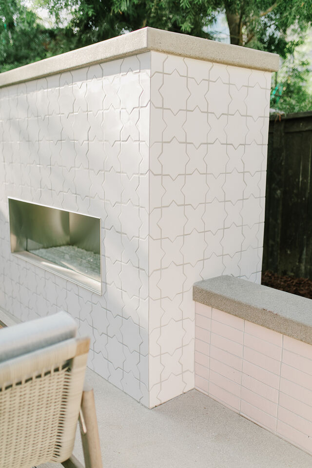 Star and Cross Outdoor Fireplace with Norman Brick | Fireclay Tile