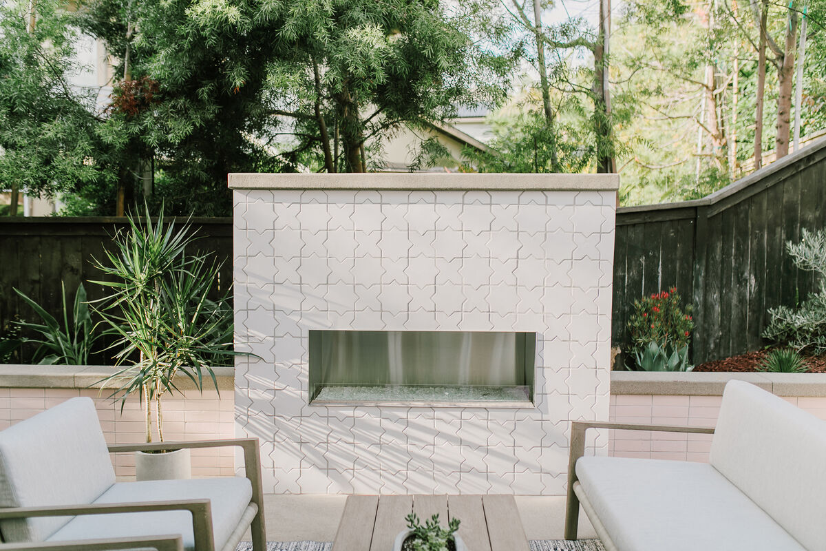 Star and Cross Outdoor Fireplace with Norman Brick | Fireclay Tile