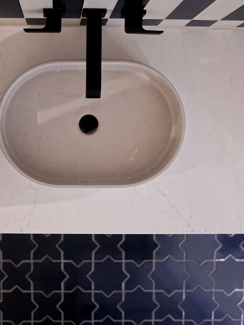 Hygge by Duett Interiors: Nautical Navy Bathroom | Fireclay Tile