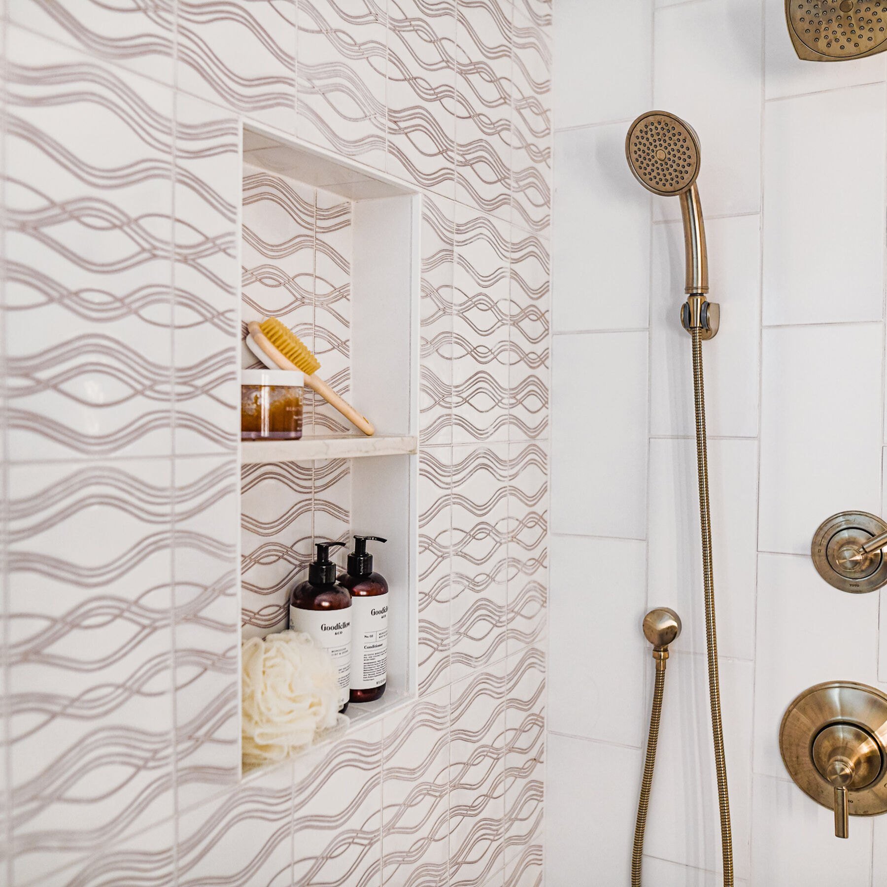 Contemporary Ripple Shower | Fireclay Tile