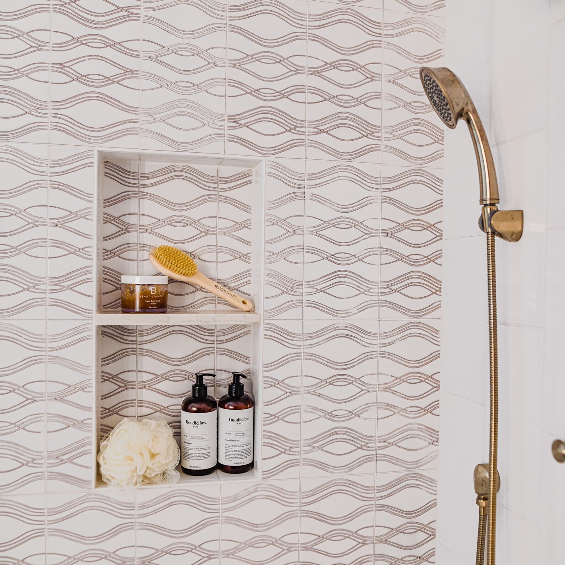 Contemporary Ripple Shower | Fireclay Tile