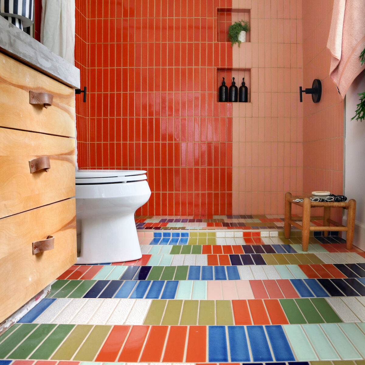 Banyan Bridges: Vibrant Patchwork Bathroom | Fireclay Tile