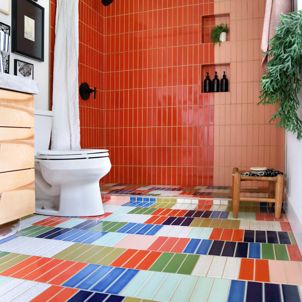 Banyan Bridges: Vibrant Patchwork Bathroom | Fireclay Tile