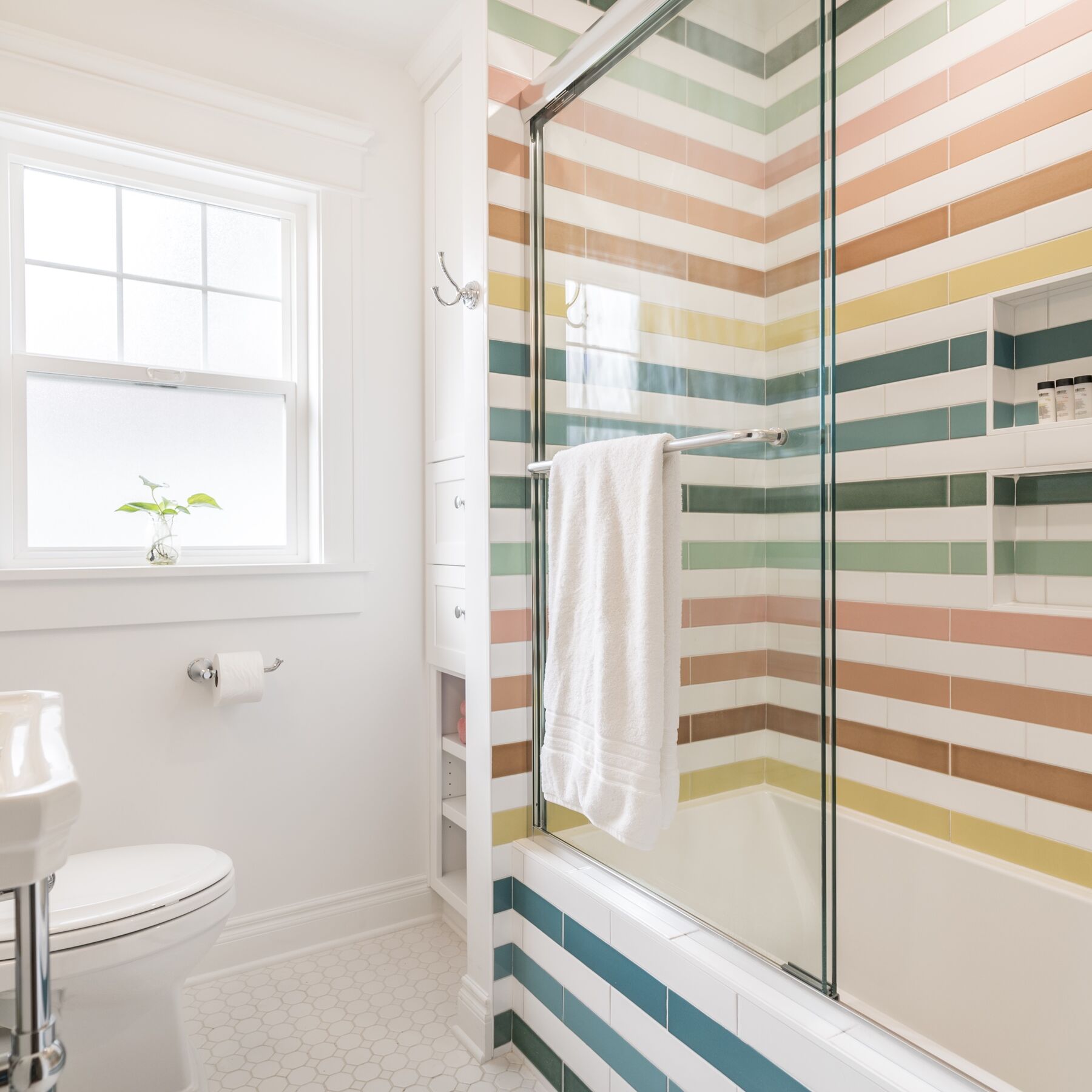 Rainbow Colored Tile Bathroom | Fireclay Tile | Fireclay Tile