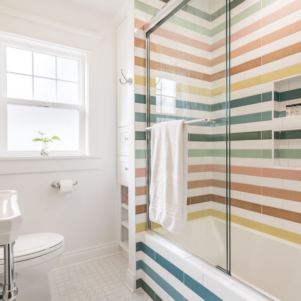 Rainbow Colored Tile Bathroom | Fireclay Tile | Fireclay Tile