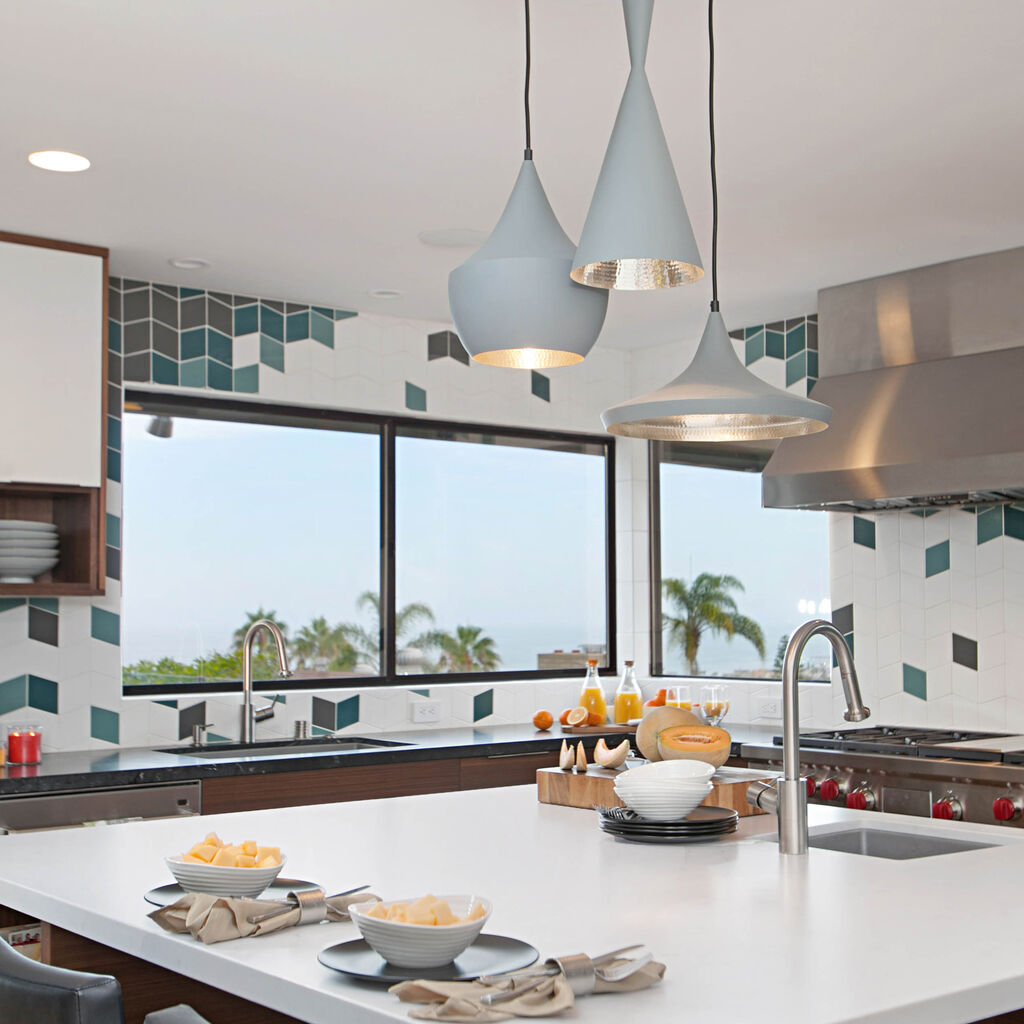 Multicolored Blue Diamond Kitchen | Fireclay Tile