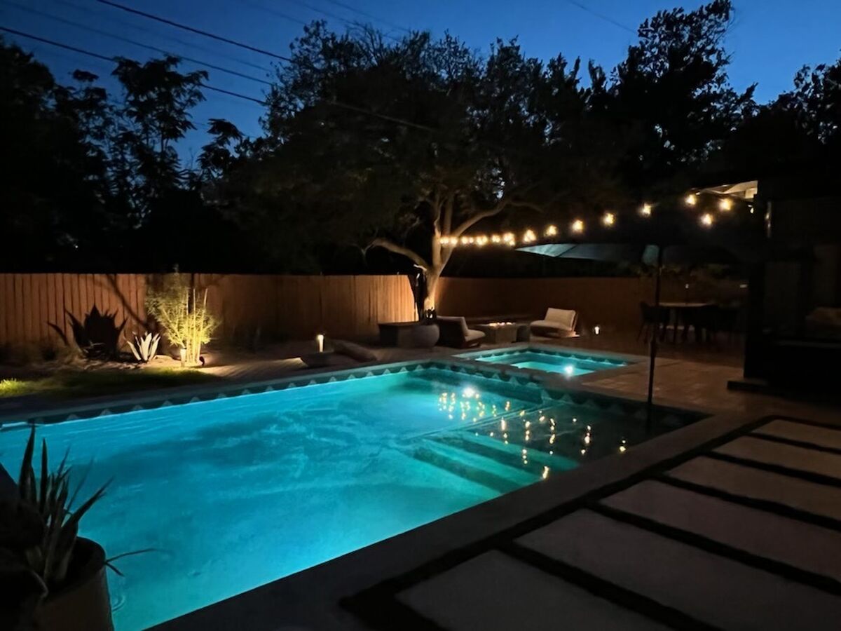 Two-Tone Triangle Tile Pool Waterline | Fireclay Tile