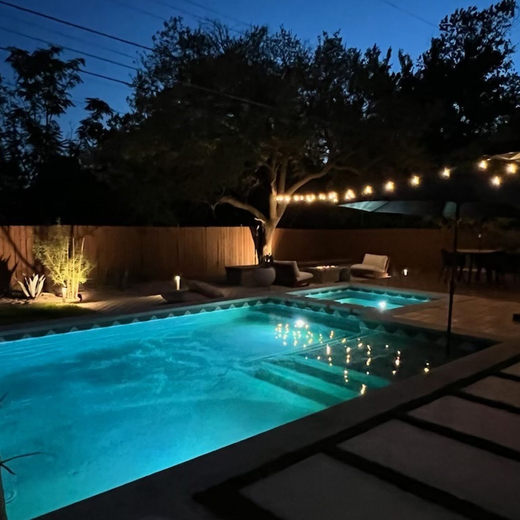 Two-Tone Triangle Tile Pool Waterline | Fireclay Tile
