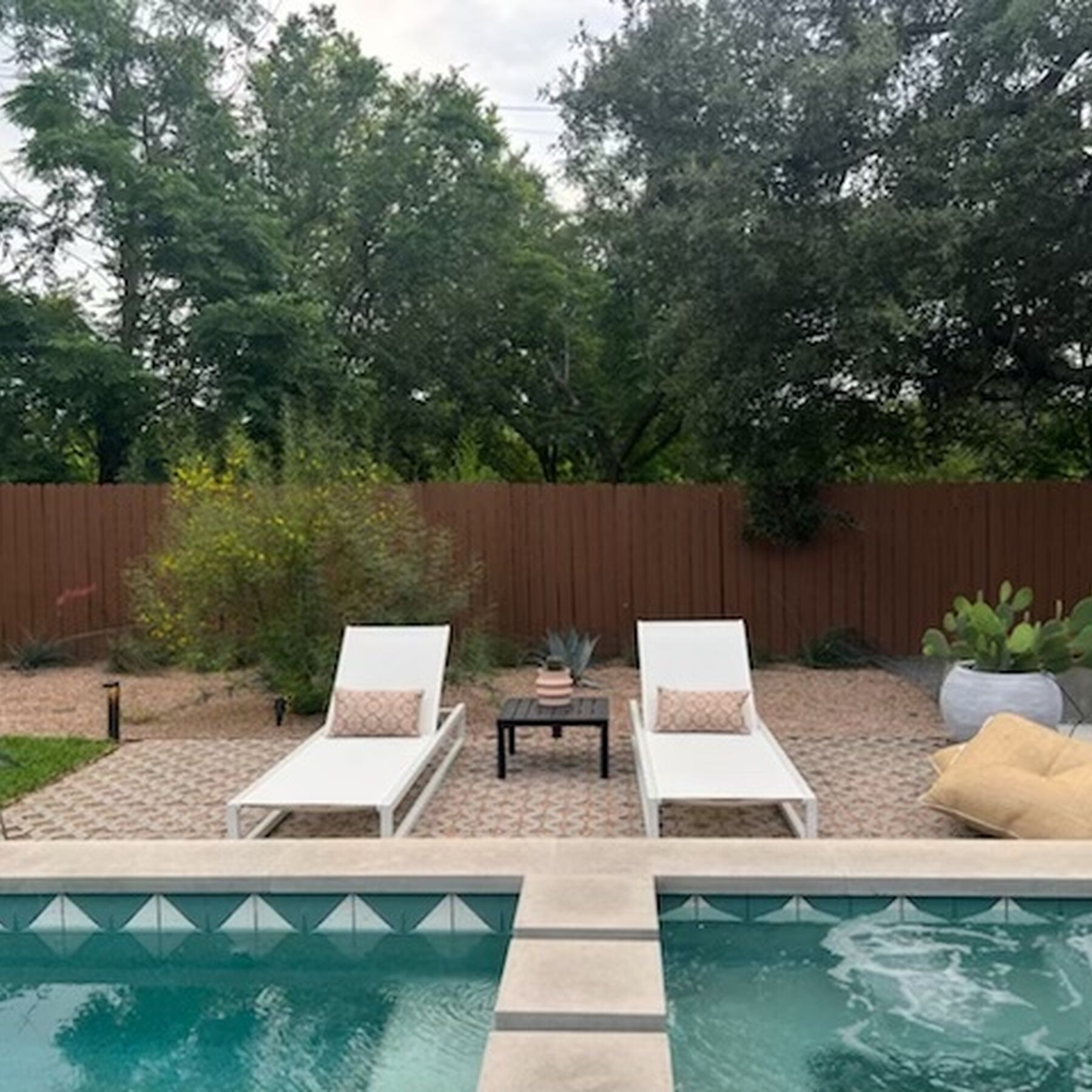 Two-Tone Triangle Tile Pool Waterline | Fireclay Tile