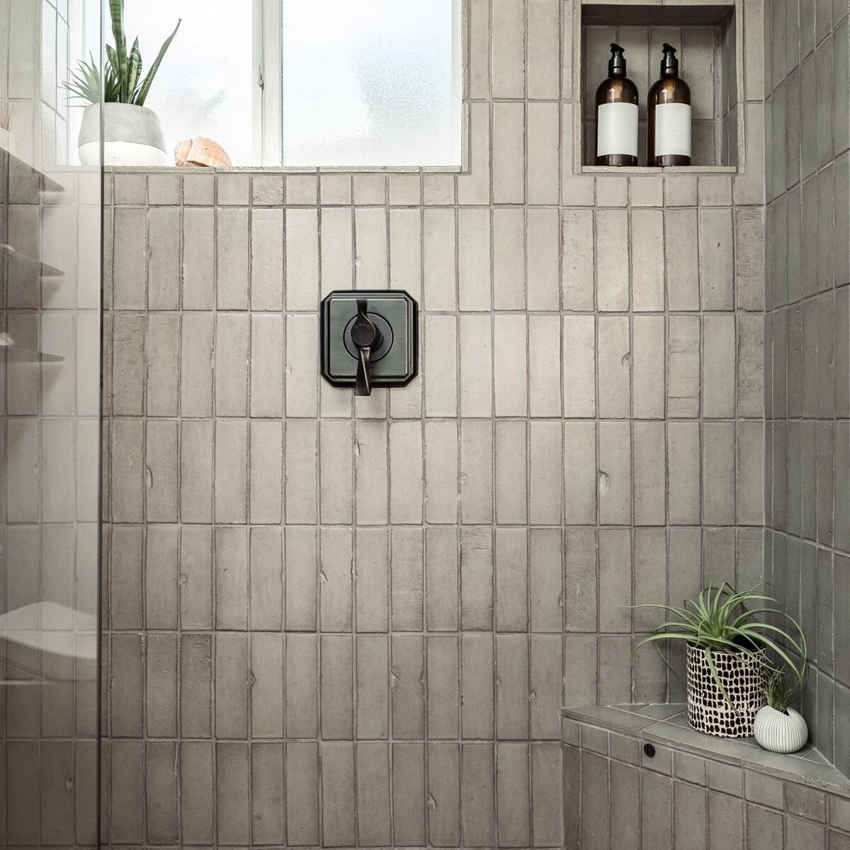 Wind River Modern Rustic Brick Shower | Fireclay Tile