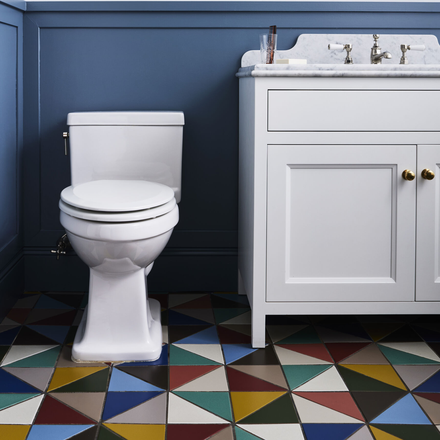 Grey Dove Design: Colorful Triangle Bathroom Floor | Fireclay Tile