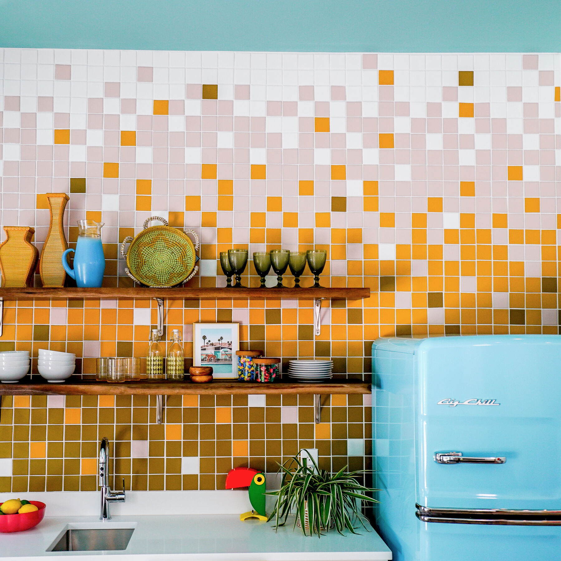 Artfully Designed: Colorful 3x3 Mosaic Backsplash | Fireclay Tile