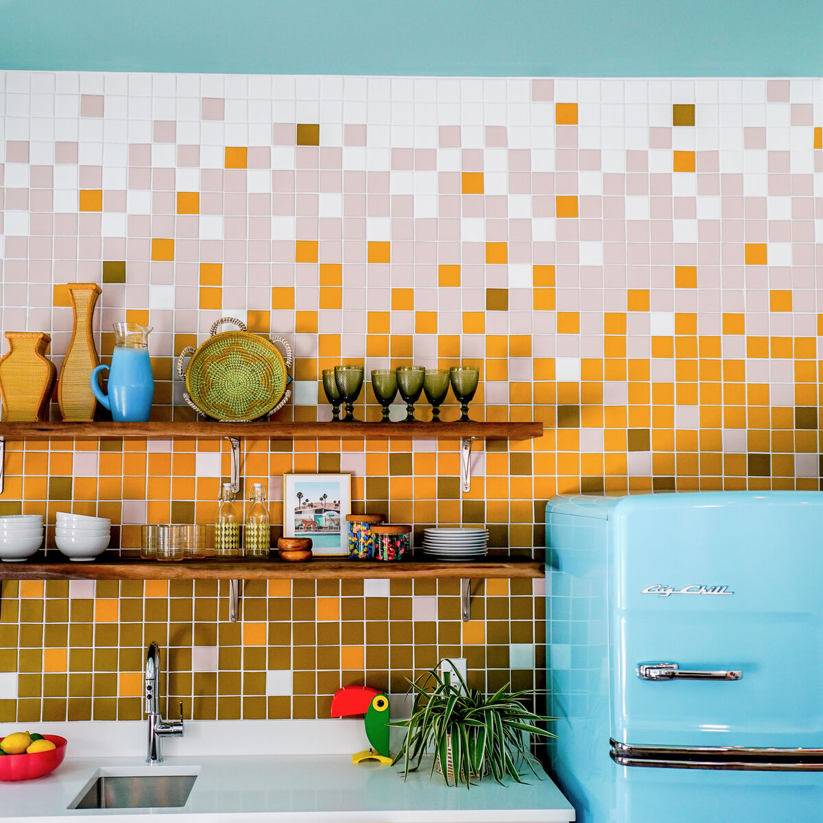 Artfully Designed: Colorful 3x3 Mosaic Backsplash | Fireclay Tile