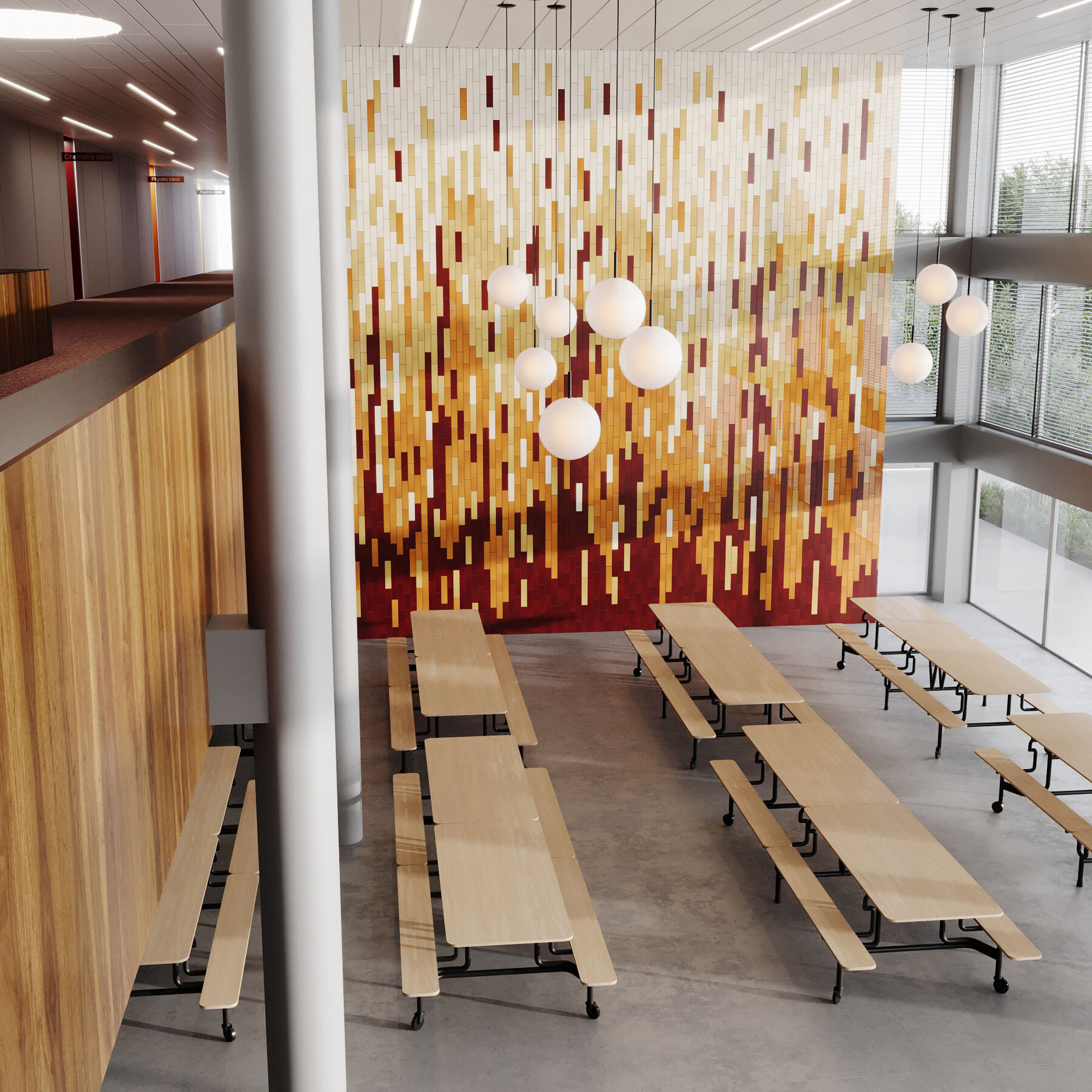 Cafeteria Glass Tile Gradient Accent Wall | Fireclay Tile