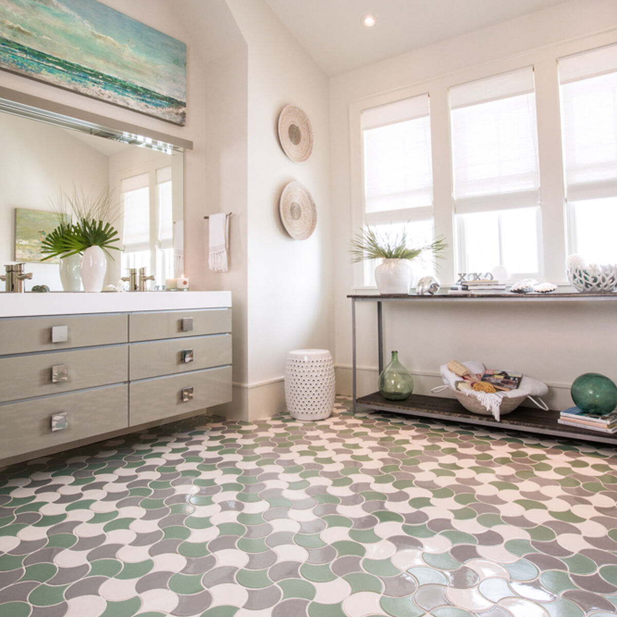 Ogee Drop Bathroom Floor Tile | Fireclay Tile