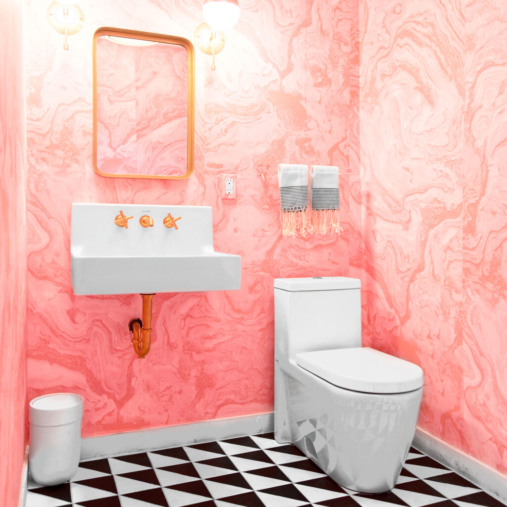 Light Lab's Glam Modern Bathroom | Fireclay Tile