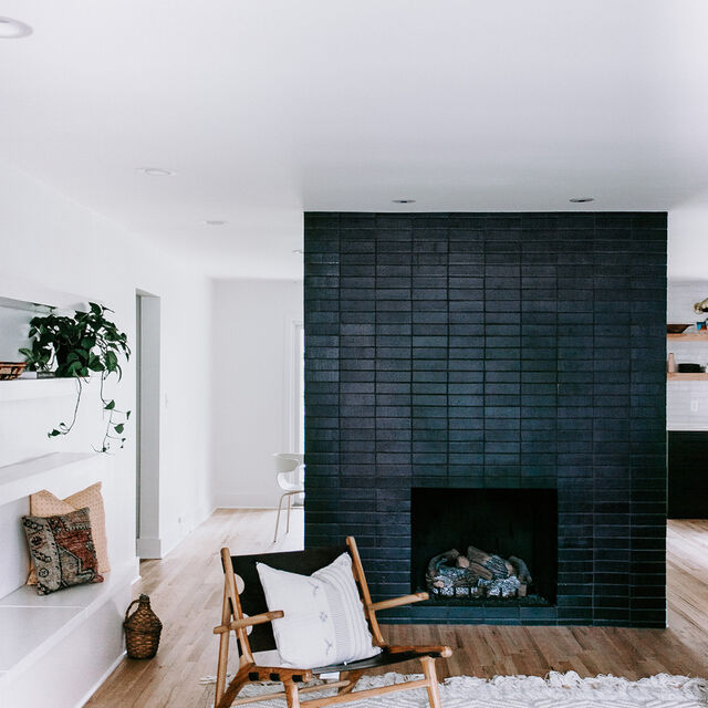 Modern Black Brick Fireplace Surround | Fireclay Tile