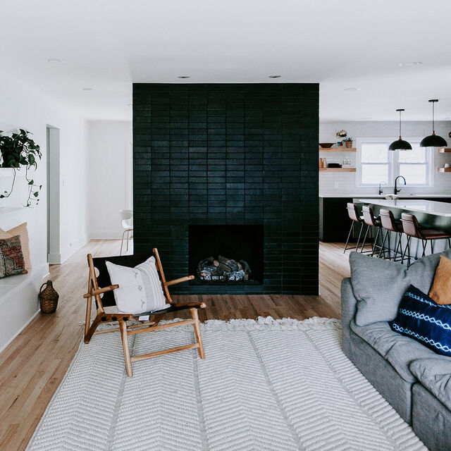 Modern Black Brick Fireplace Surround | Fireclay Tile