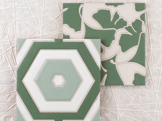 Tortoise Shell | Handpainted | Fireclay Tile